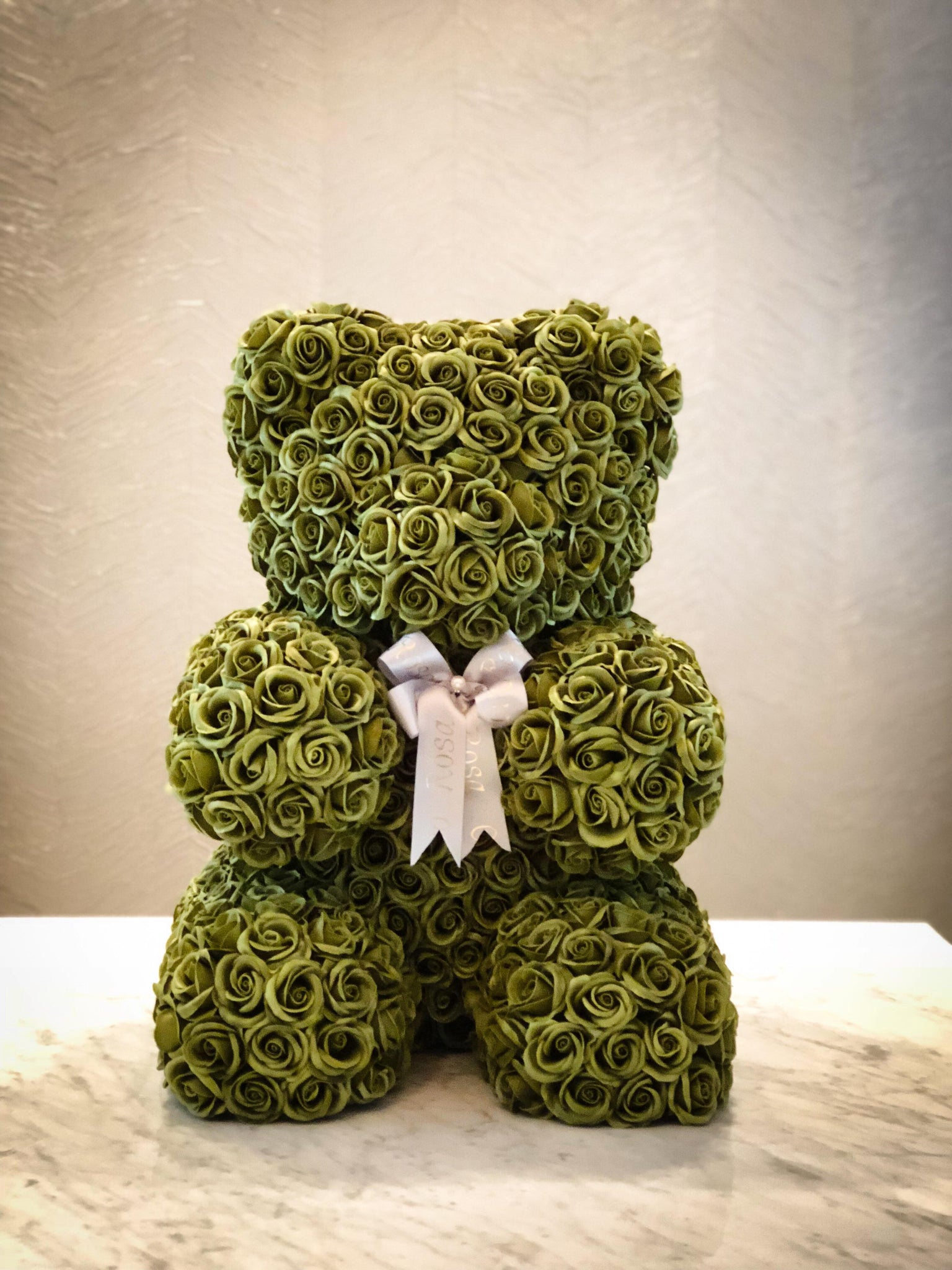 Green rose bear- Elegant, Forever, Peace, Health – Oso Rosa